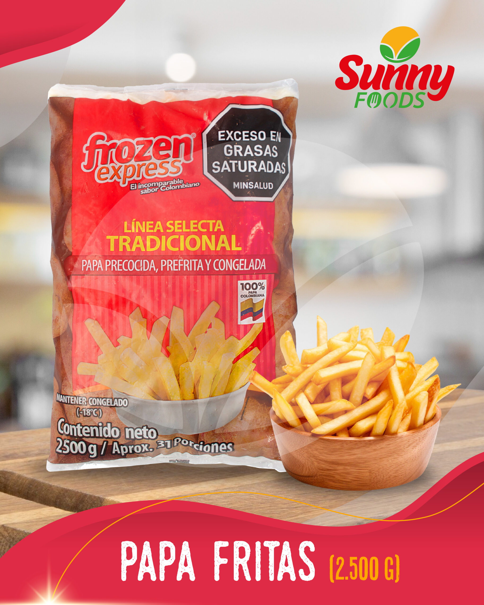 Frozen Express - Papa Precocida, Prefrita y Congelada (2.500 g) - Sunny ...